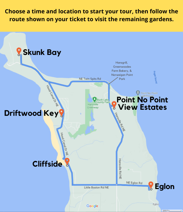 Buy tickets – Hansville Garden Tour 2021 - Start in Skunk Bay – Skunk Bay