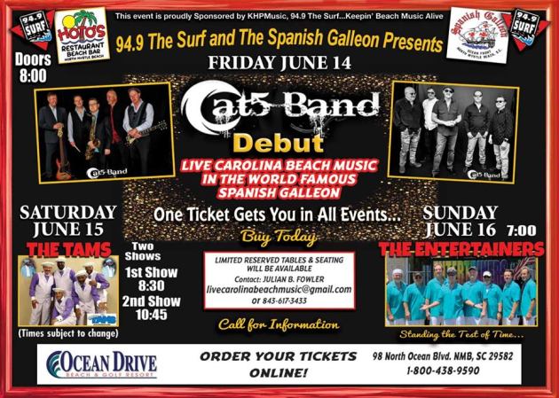 Buy tickets – Cat 5 Band - North Myrtle Beach SC DEBUT – Spanish Galleon