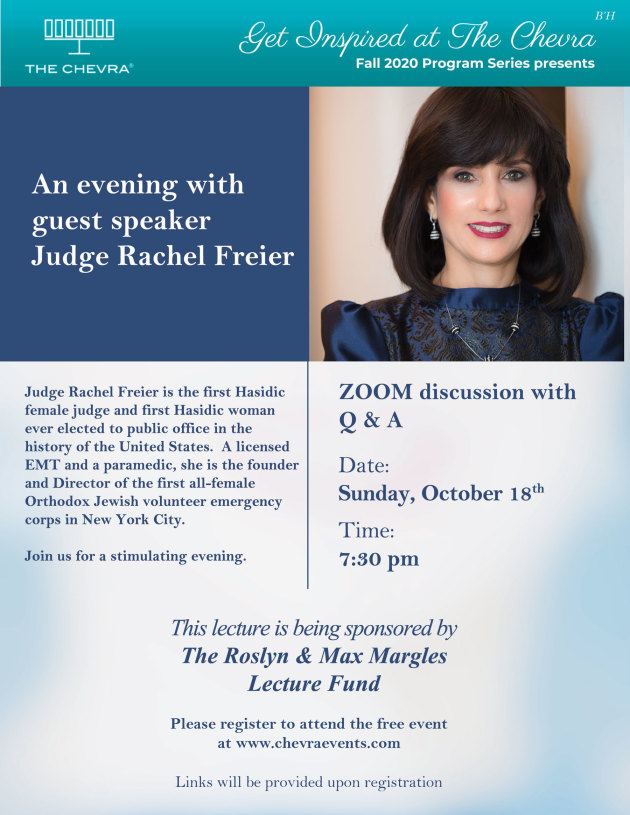 Select tickets – An Evening with Judge Rachel Freier – Zoom