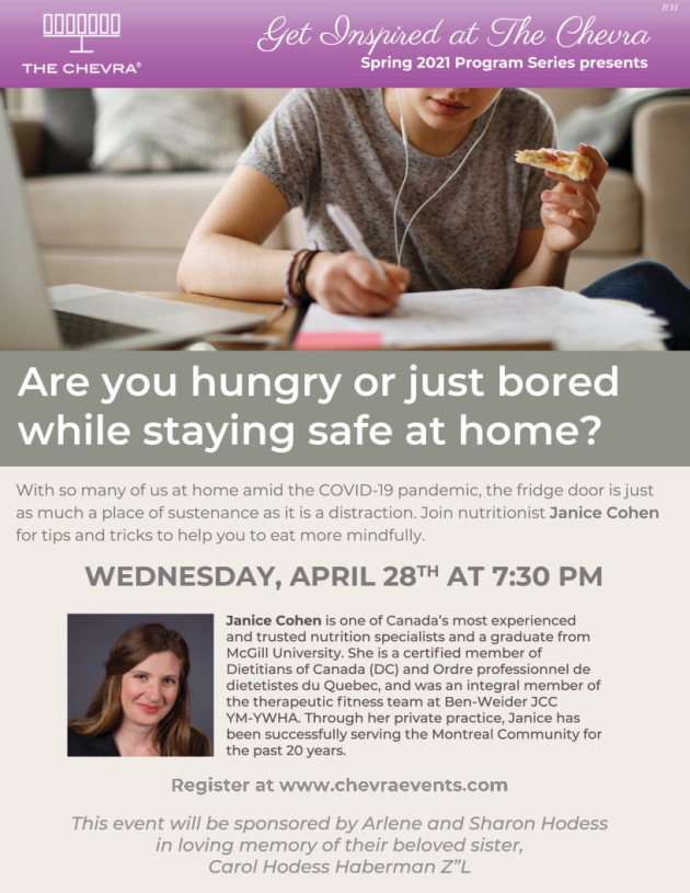 Select tickets – An Evening with Janice Cohen Nutritionist – Zoom